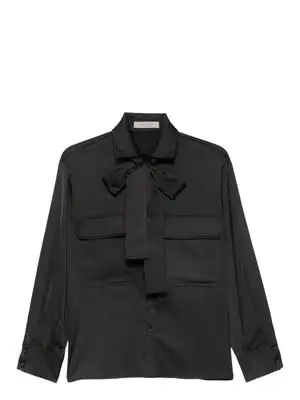 D.EXTERIOR Bow-detail Pocketed Shirt