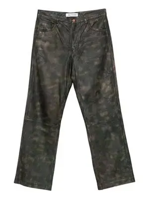 WON HUNDRED Genoa Leather Trousers - Black