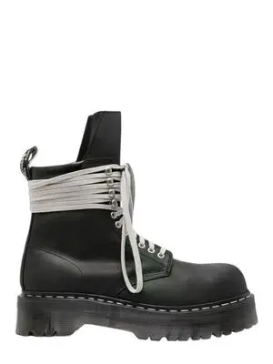 Rick Owens X Dr. Martens Quad Steel-toe Combat Boots - Black