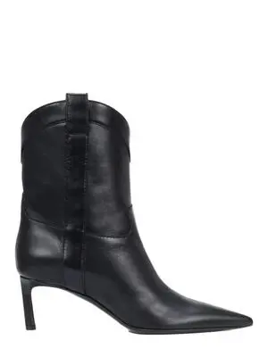 SERGIO ROSSI Pointed-toe Leather Ankle Boots