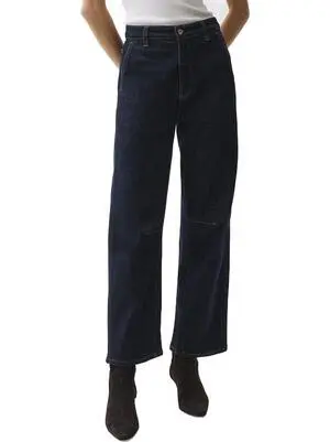 PISTOLA Beau High Waist Wide Leg Petite Jeans - Nightfall