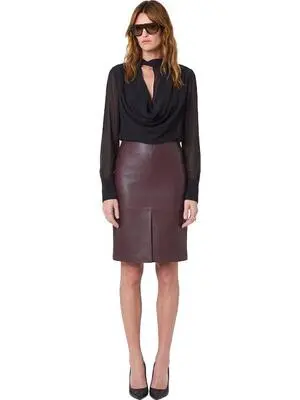 NICHOLAS Amara Double Layer Cowl Neck Blouse - Black