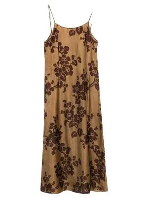 UMA WANG Anaya Printed Long Dress - Beige