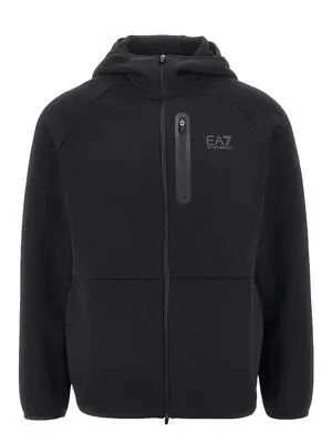 EA7 Logo Zipped Sweatshirt - Black