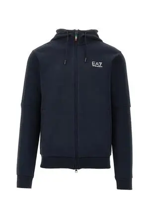 EA7 Cotton Blend Hoodie - Blue