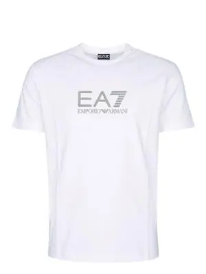 EA7 Logo Cotton T-shirt - White