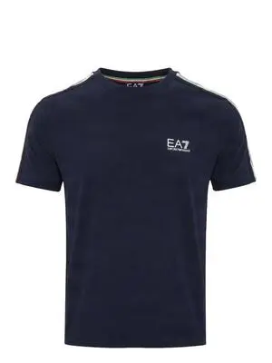 EA7 Logo Cotton T-shirt - Blue