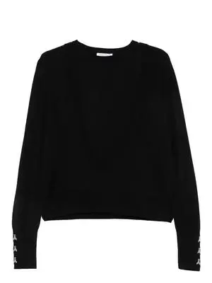 Patrizia Pepe Embellished Cut-out Sweater - Black