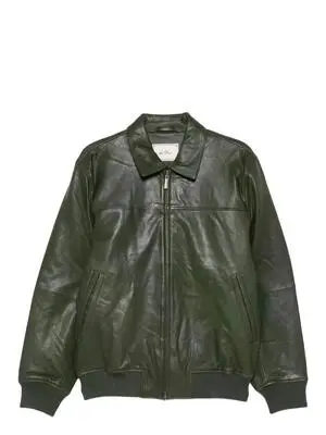 LES DEUX Logo-patch Leather Jacket