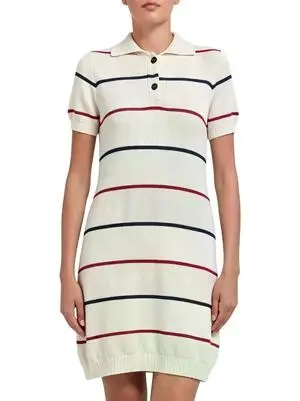 BRUNELLO CUCINELLI Striped Cotton Mini Dress