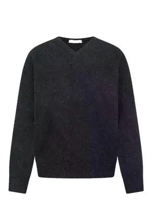 AMOMENTO V-neck Knitted Sweater - Grey