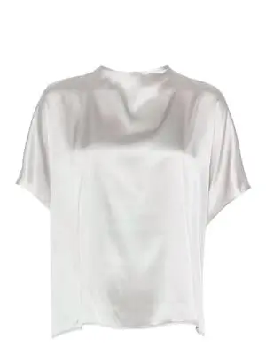 SOLOTRE Satin-finish Short-sleeve Top