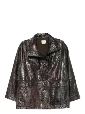 ALYSI Croc-effect Leather Jacket