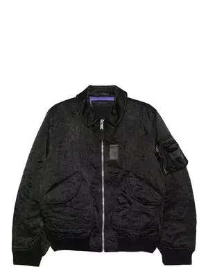 Alpha Industries Cwu-45/p Camo-embroidered Uv Bomber Jacket - Black