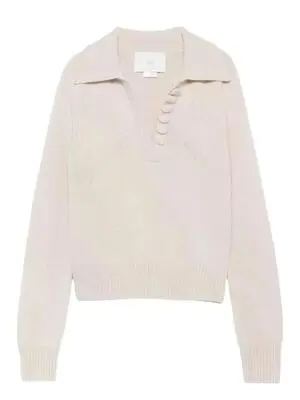 VANISE Button-detail Polo Sweater