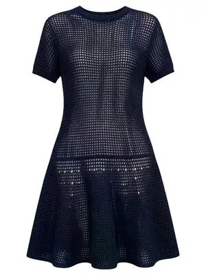 BRUNELLO CUCINELLI Mesh-knit Short-sleeve Mini Dress
