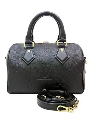 LOUIS VUITTON 2021-2026 Monogram Giant Empreinte Speedy Bandouliere 20 Satchel - Black
