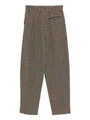 Emporio Armani Prince Of Wales Check Pleated Trousers - Brown