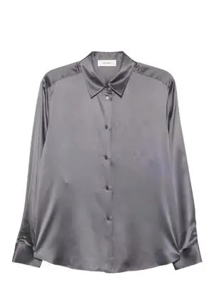 LISA YANG Satin Long-sleeve Shirt - Grey