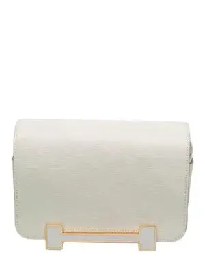 Hermès 2023 Chevre Mysore Geta Crossbody Bag White