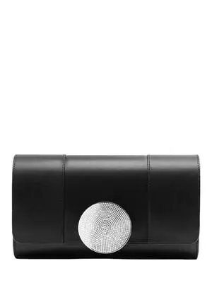 PERRIN Le Disque Strass Leather Clutch Bag