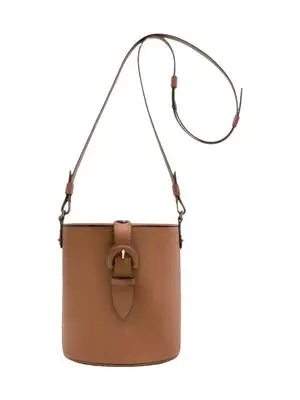 Perrin La Parisienne Xbody Leather Bucket Bag - Brown