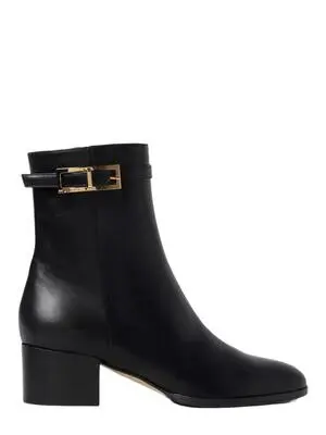 SERGIO ROSSI Seventy Buckle-fastening Leather Ankle Boots - Black