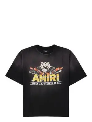 Amiri T-shirt Con Logo E Stampa - Black