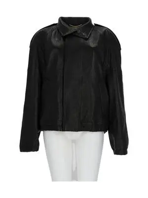 Saint Laurent Giacca Cordo In Pelle - Black
