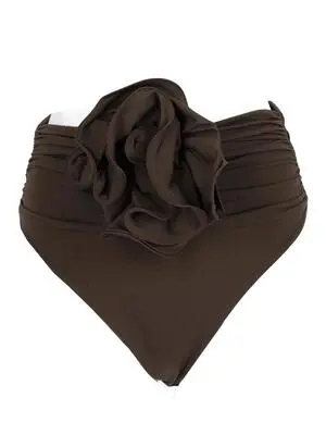 Magda Butrym Slip Con Dettaglio Arricciato - Brown