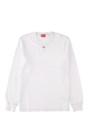 DIESEL® T-shirt Oval D A Manica Lunga - White