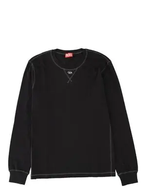 DIESEL® T-shirt Oval D A Manica Lunga - Black