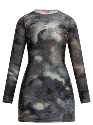 DIESEL® D-uplo Printed Embellished Mini Dress - No