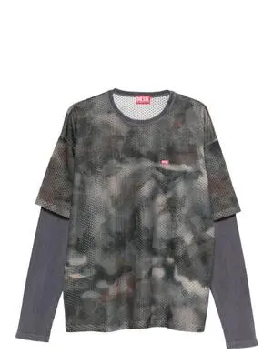 DIESEL® Perforated Long-sleeve T-shirt Grey