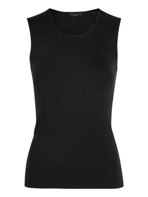 JOSEPH Round Neck Slim Fit Vest Black