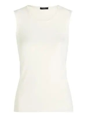 JOSEPH Round Neck Slim Fit Vest Ivory