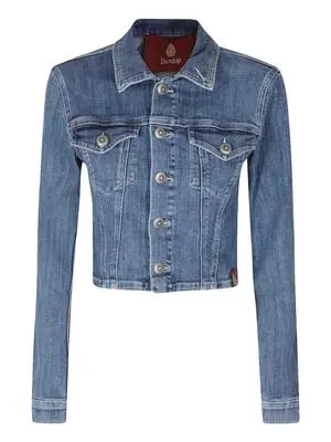 DONDUP Cropped Fitted Denim Jacket - Blue