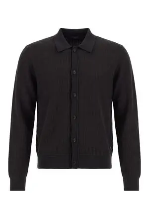 Hugo Boss Long Sleeved Knitted Cardigan - Black