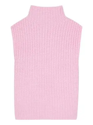 LISA YANG High-neck Knitted Vest Pink