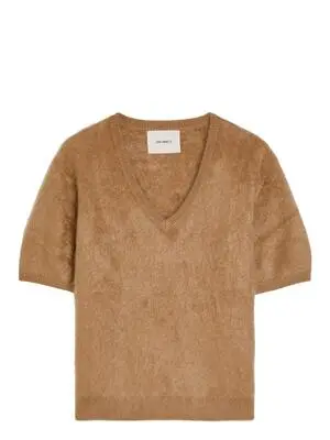 LISA YANG Brushed Design Sweater Tan