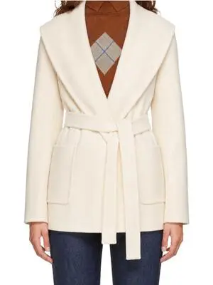 Mackage Belted Hooded Coat - Beige
