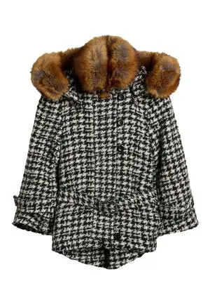 KNWLS Hooded Coat - Houndstooth Pattern