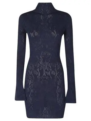 DONDUP Sheer Knit Mini Dress - Blue