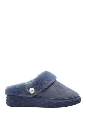 JIMMY CHOO Diamond Maxi Shearling Mules - Blue