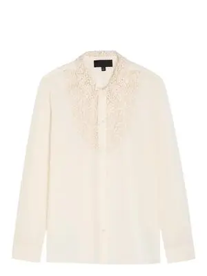 NILI LOTAN ZOLA Long-Sleeve Lace Shirt