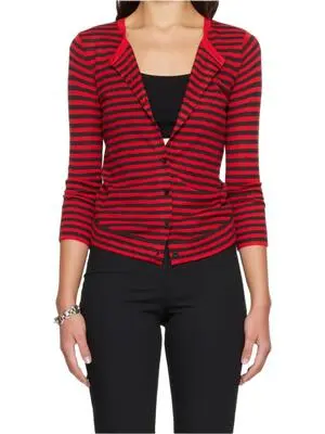 Gimaguas Striped Knit Top - Red/brown