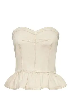ISABEL MARANT ÉTOILE Solizinia Cotton Denim Strapless Top