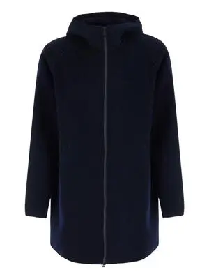 Aspesi Hooded Zip-front Coat - Blue