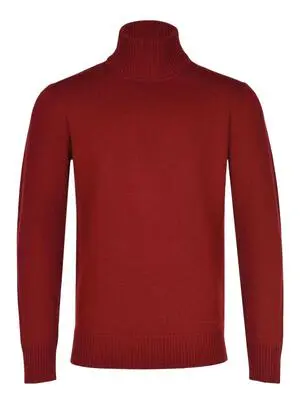 Emporio Armani Ribbed High Neck Knitwear - Red