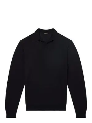 Rubinacci Sea Island Cotton Polo Shirt - Black